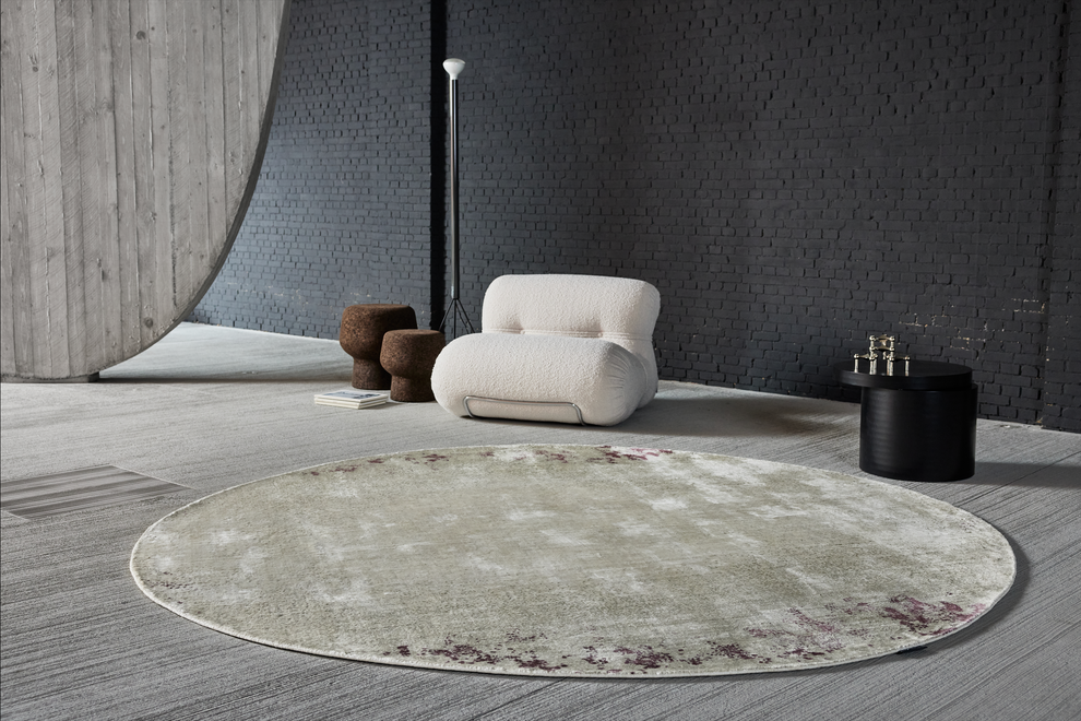 Tapis Lava gris fumé - tapis contemporain haut de gamme en Tencel ...